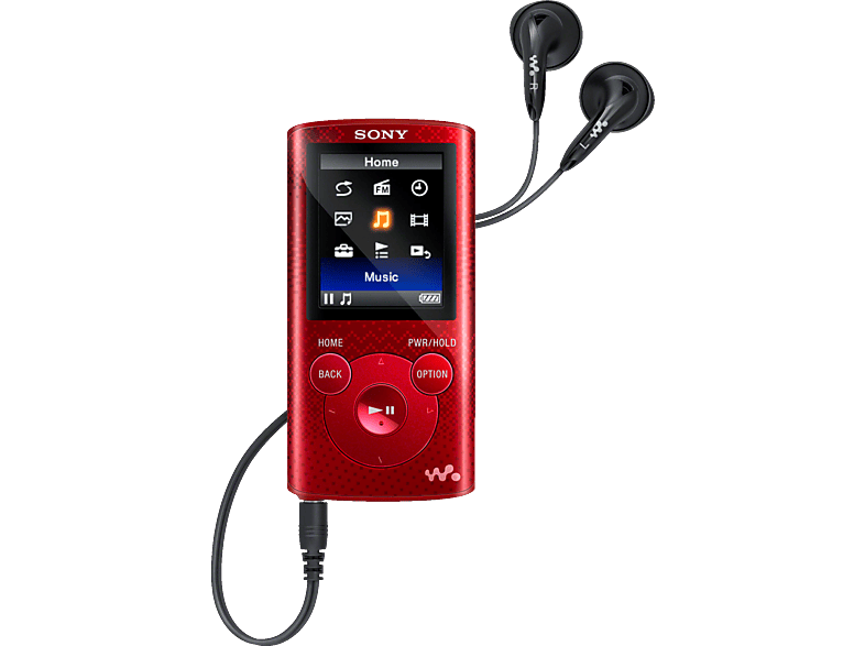 MP3 | Sony NWZE383R, Rojo, 4 GB, Pantalla LCD | MediaMarkt