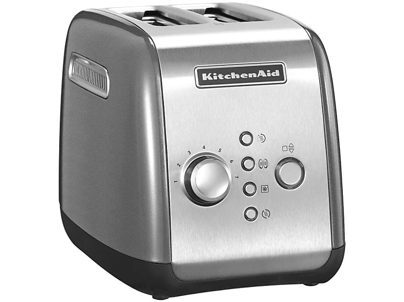 Toaster KITCHENAID 5KMT221ECU Toaster Silber (1100 Watt, Schlitze: 2 ...