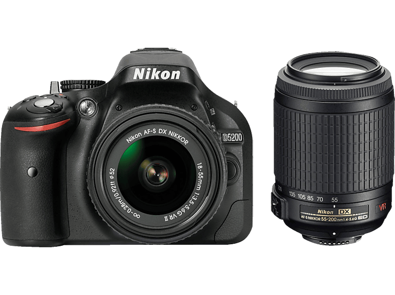 NIKON D5200 + 18-55 VR II + 55-200 VR + CF-EU10 Kit | MediaMarkt