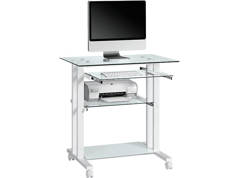 MAJA 1650 Computertisch Computertisch Metall weiß | Glas | MediaMarkt