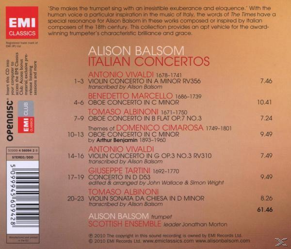 Alison Balsom, The Scottish Ensemble | Italian Concertos - (CD) Alison ...
