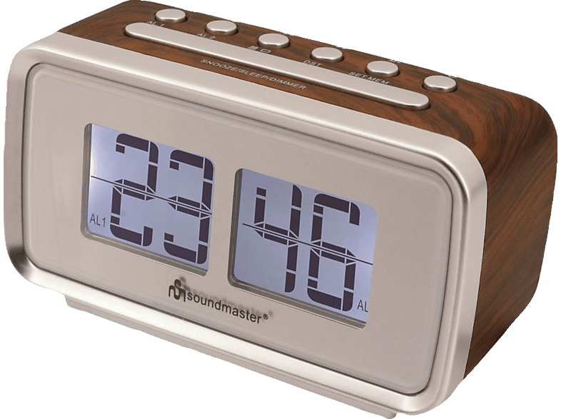 SOUNDMASTER UR105BR Radio-Wecker, PLL Tuner, FM, Grau/Holzart PLL Tuner ...