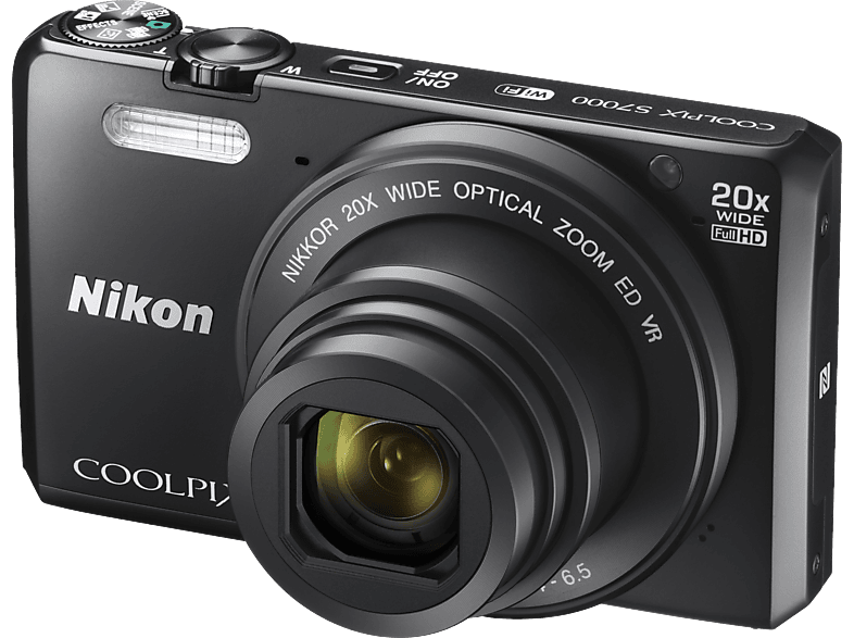 NIKON COOLPIX S7000 Kompaktkamera Schwarz 20x Opt Zoom TFT LCD WLAN