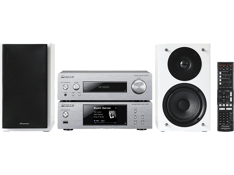 PIONEER P2-W Kompaktanlage (iPod Steuerung, Silber/Weiß) Kompaktanlage ...