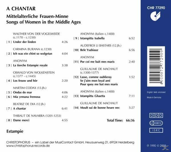 Estampie | A Chantar-Mittelalterl.Frauenminne - (CD) Estampie auf CD ...