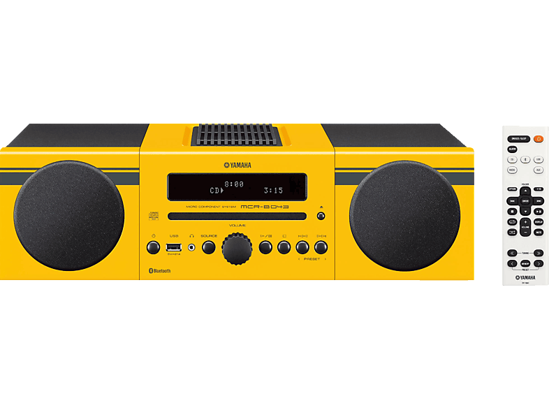 Microcadena | Yamaha MCR-043 Amarillo, Bluetooth, Lector CD