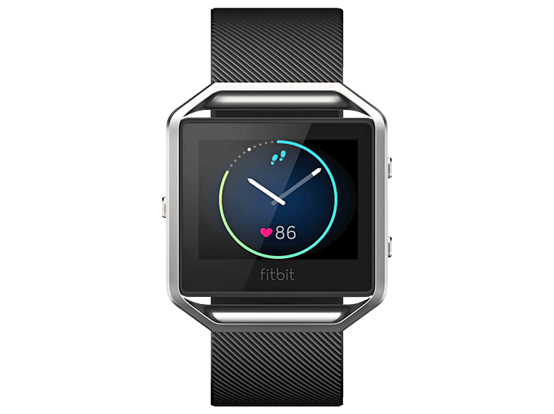 FITBIT Blaze Fitness Watch Elastomer, 170-205 mm, Schwarz/Silber | SATURN
