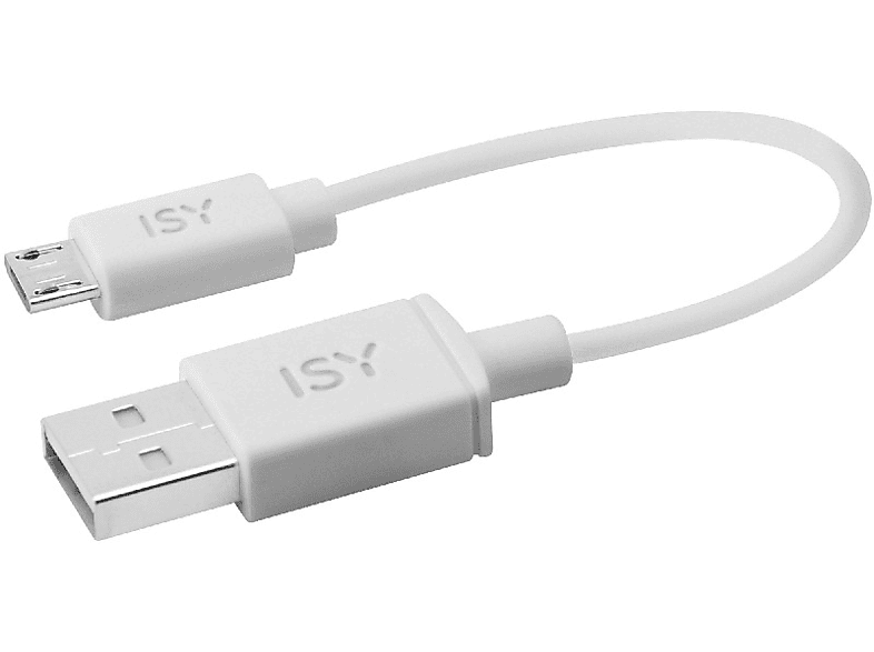 Cable USB a micro USB | ISY IUC-1003, Universal, Longitud 15 cm, Blanco