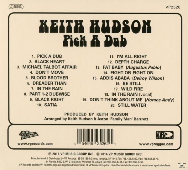 Keith Hudson | Keith Hudson - Pick A Dub (Expanded CD/Original Artwork ...
