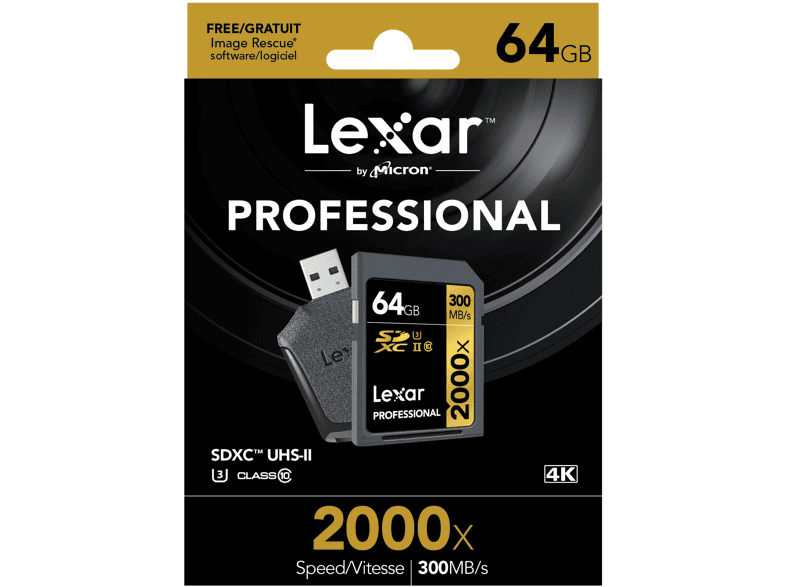 LEXAR 64GB Professional 300MB/s Okuma 260MB/s Yazma C10 V90 U3 Hafıza ...