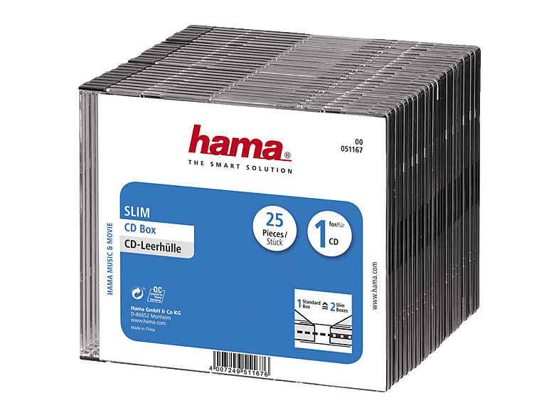 HAMA CD Slim Box 25 stuks Zwart | MediaMarkt