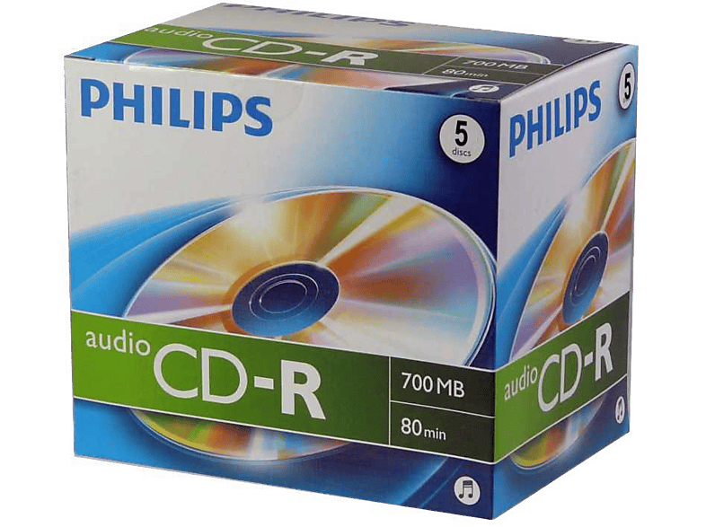 PHILIPS 5 Pack CD-R 80 audio 700 MB (CD-R80)