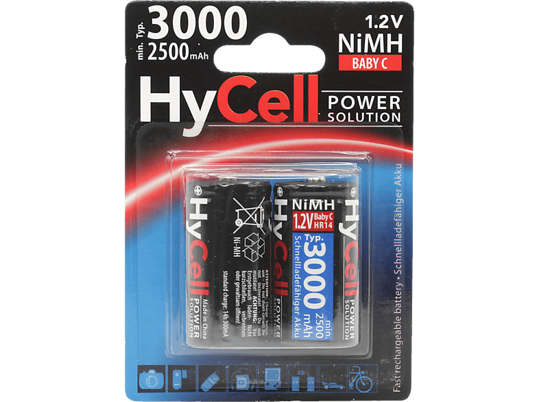 HYCELL Baby C HR14 Akku, NiMH, 1.2 Volt, 3000 mAh 2 Stück 1 | MediaMarkt