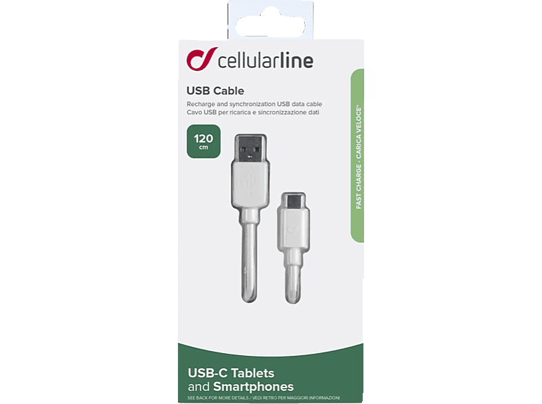 CELLULAR LINE Cable USB Type-C | Daten- und Ladekabel (Weiss) | MediaMarkt