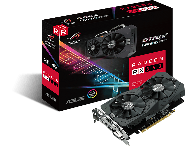 ASUS ROG Strix Radeon RX 560, ROG-STRIX-RX560-4G-GAMING, 4GB GDDR5 ...