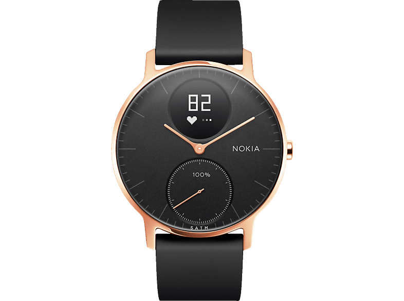 NOKIA Steel HR Smartwatch Silikon, 36 mm, Rosegold/Schwarz | MediaMarkt