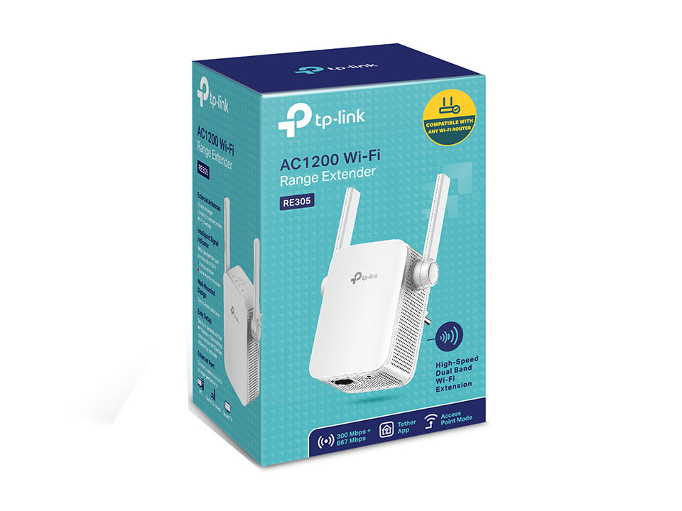 TP-LINK RE305 | Wi-Fi 5 Extender | AC1200 Mbps | 2 Anten | 1 Ethernet ...