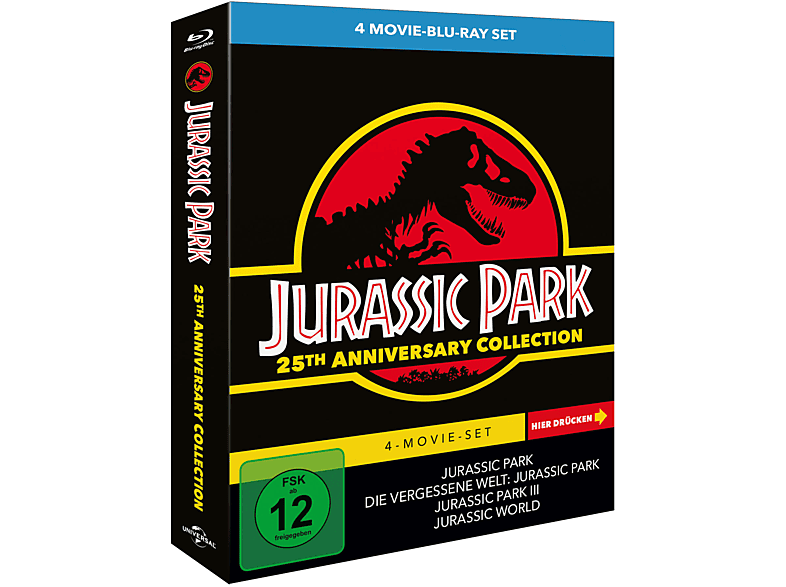 Jurassic Park Collection 1-4 25th Anniversary Edition [Blu-ray ...