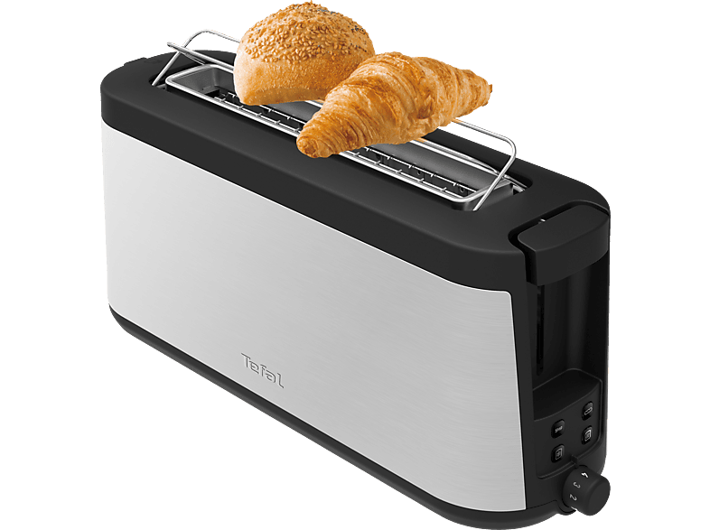 TEFAL TL 4308 Toaster (Edelstahl/Schwarz, 1000 Watt, Schlitze: 1 ...