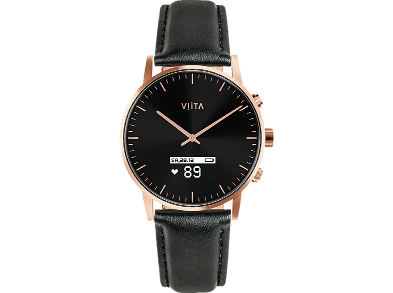VIITA WATCH Hybrid HRV Classic Connected Watch Edelstahl Echtleder ...