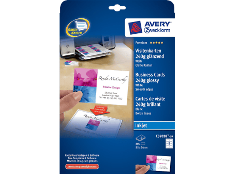 ZWECKFORM C32028-10 VISITENKARTEN 85X54MM WHITE | (Weiss) | MediaMarkt