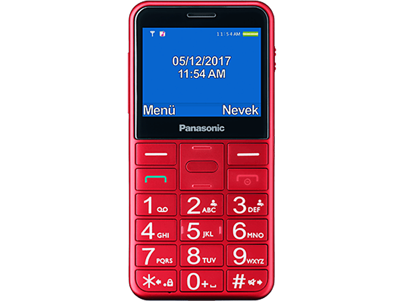 PANASONIC KX-TU150 piros nyomógombos kártyafüggetlen mobiltelefon ...