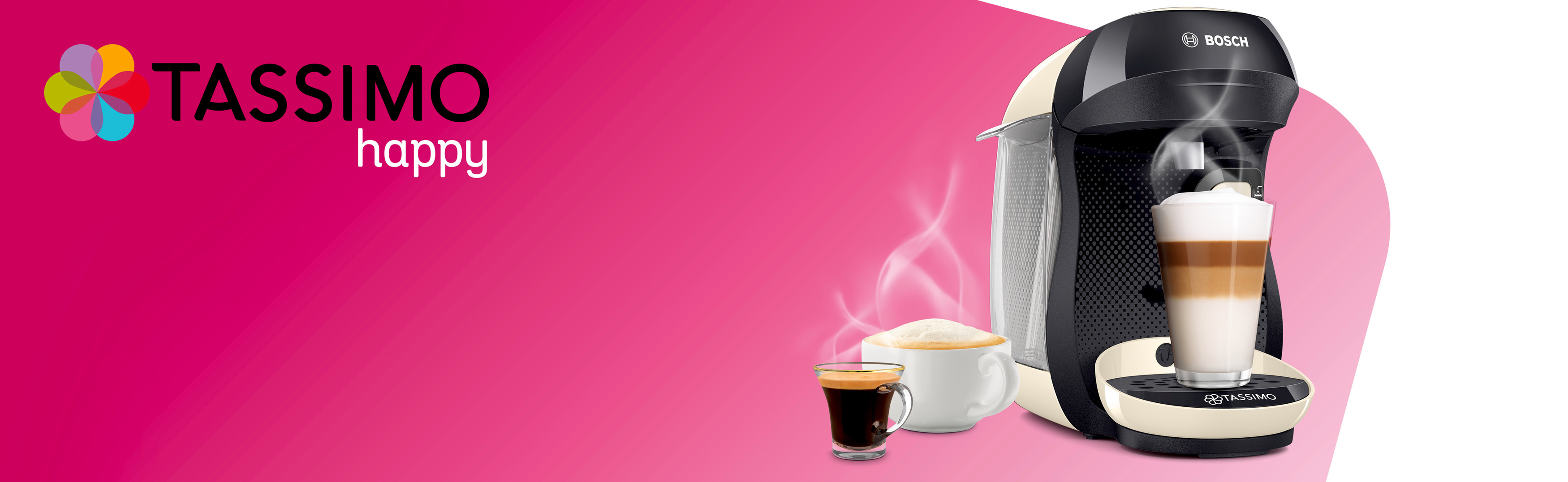 BOSCH TAS1007 Tassimo Happy Kapselmaschine Creme/Anthrazit | MediaMarkt