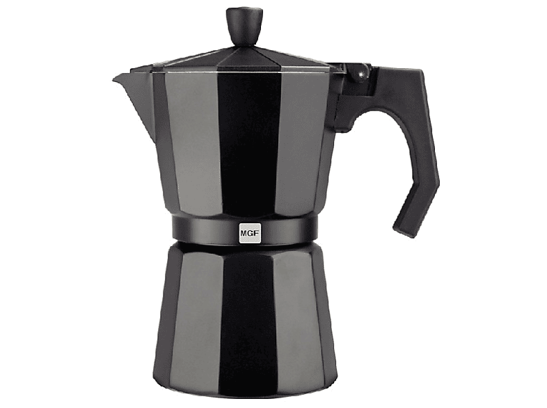 Cafetera tradicional | Magefesa 01PACFKEB09, 9 Tazas, Aluminio, Negro