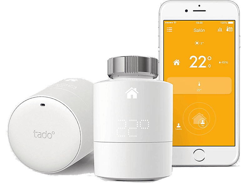 Termostato inteligente | Tado Cabezal Termostático Inteligente - Kit de Inicio Geolocalización