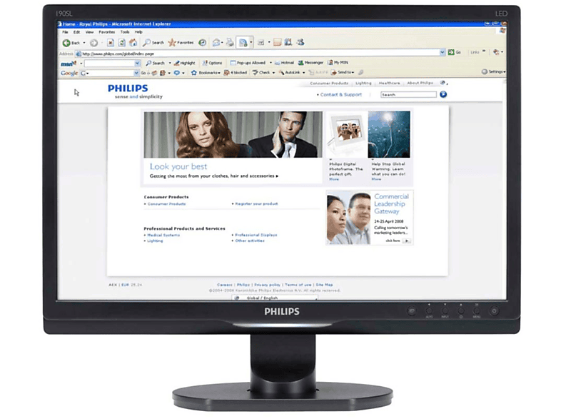 Philips Brilliance Monitor LCD, retroiluminación LED 190SL1SB