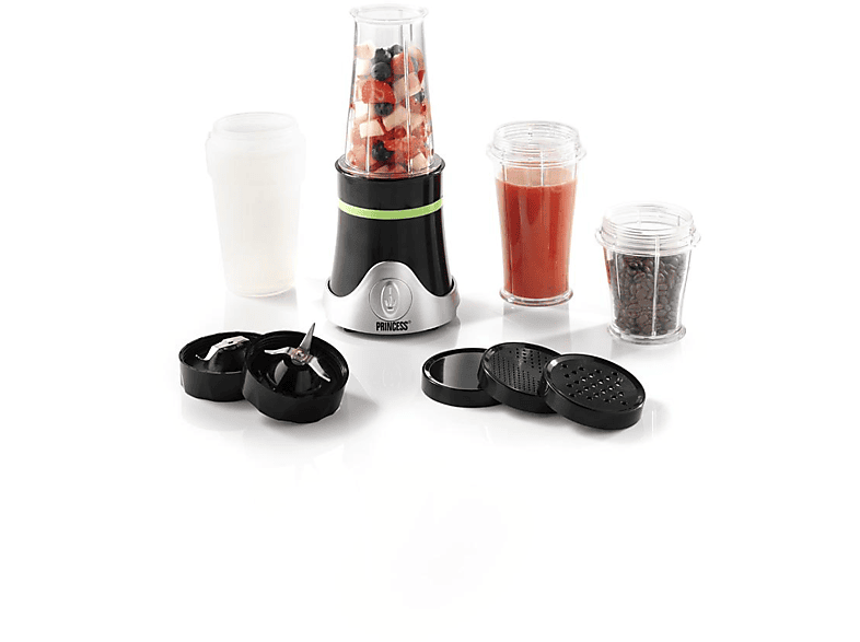Batidora | Princess 212065 Mini Blender, 300W, Diez accesorios, Negro