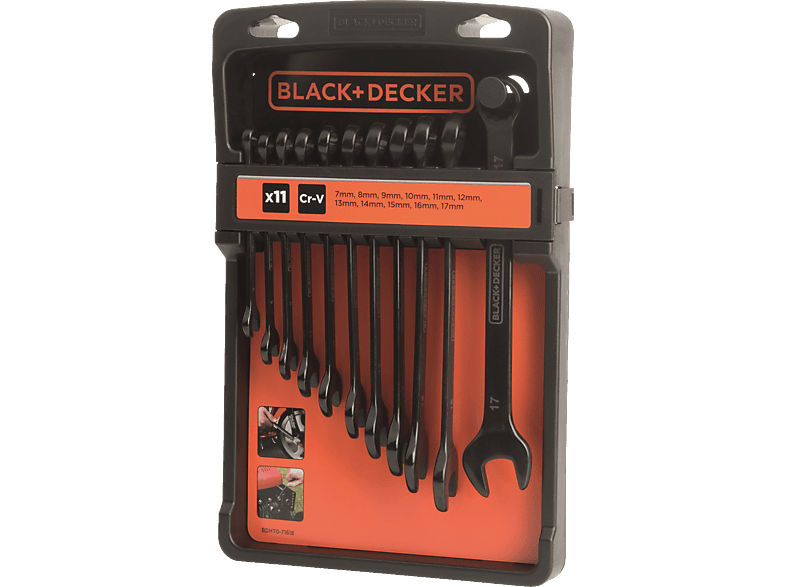 BLACK+DECKER BDHT0-71618V Ringmaulschlüssel-Set, Schwarz/Orange ...
