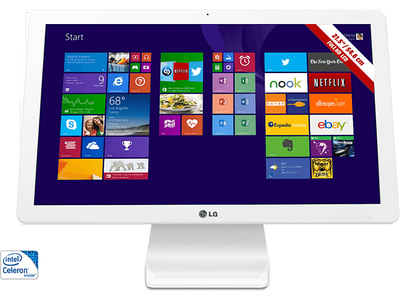 All in One | LG 22V240, Intel® Celeron®, 4GB RAM, 500GB, Windows 10 ...