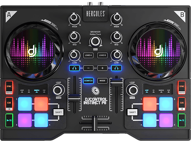 HERCULES DJ Control Instinct 2-Deck DJ Controller, Schwarz | MediaMarkt