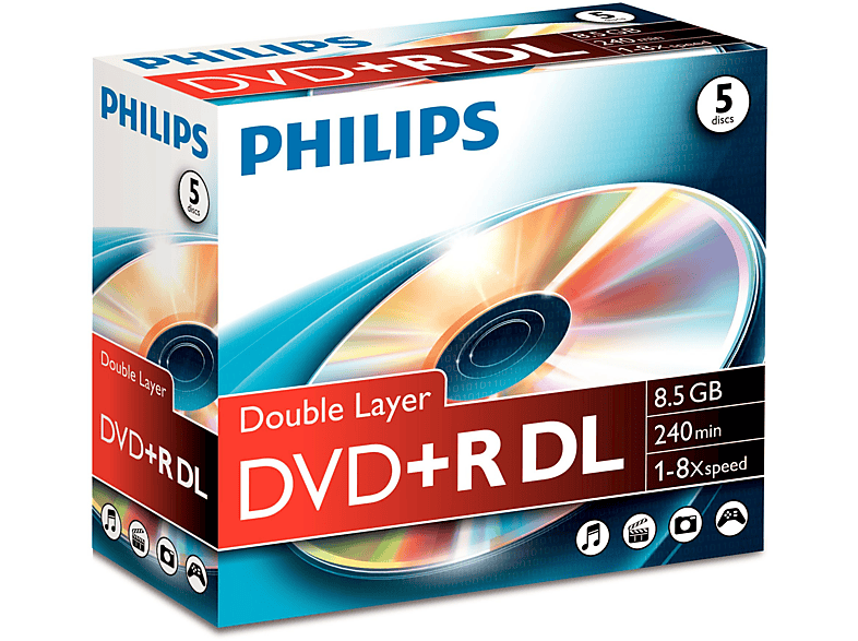 Disco DVD+R Doble Capa | Philips, DR 8 S 8 J 05 C/00 DOBLE-CAPA 8.5 GB ...