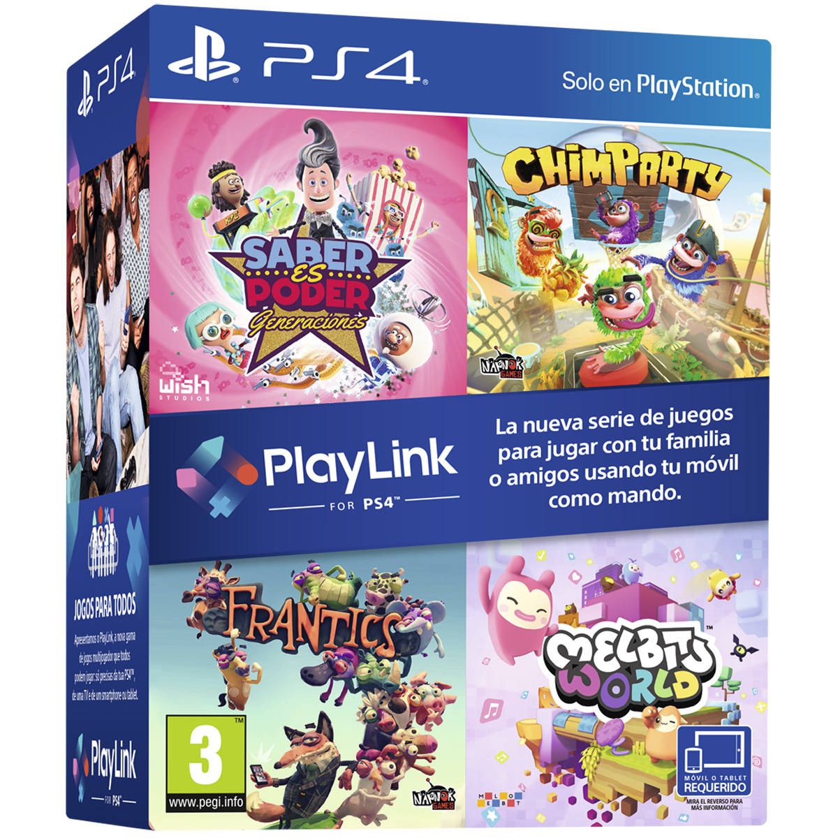 PS4 Pack Frantics + Saber es Poder Generaciones + Chimparty + Melbits ...