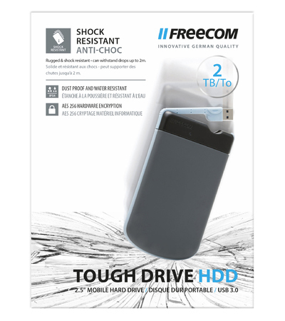 FREECOM Tough drive Festplatte, 2 TB HDD, 2,5 Zoll, extern, Schwarz ...