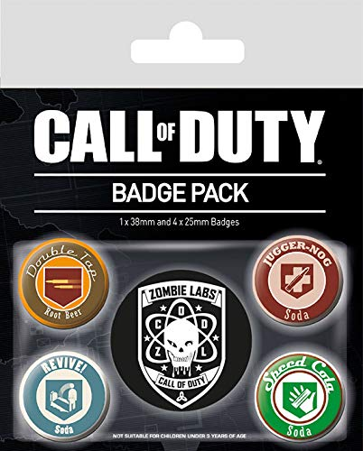 Badge | Sherwood Call Of Duty Badge Pack, 4 insignias de 25 mm y 1 de 32 mm