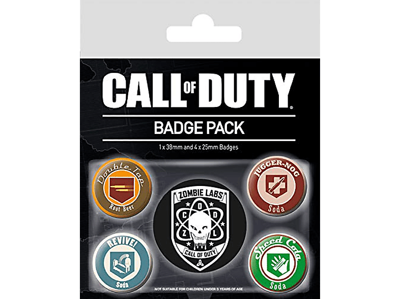 Badge | Sherwood Call Of Duty Badge Pack, 4 insignias de 25 mm y 1 de 32 mm
