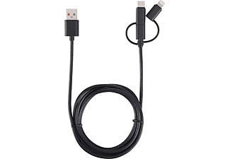 ISY IUC-3100 3-in-1 Kabel , Sync-und Ladekabel, 1,6 m, Schwarz Handy ...