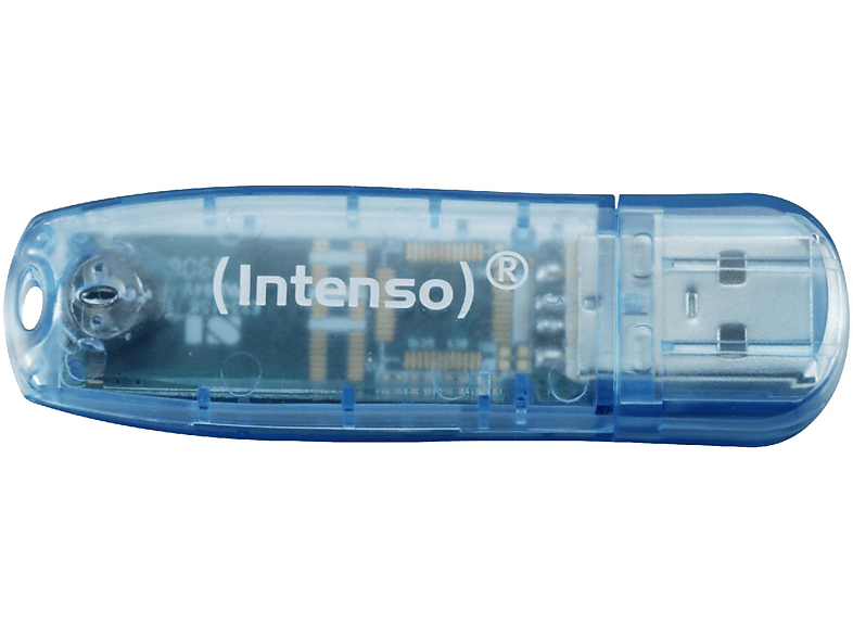 INTENSO Rainbow Line USB-Stick, 4 GB, 28 MB/s, Blau USB-Sticks | MediaMarkt
