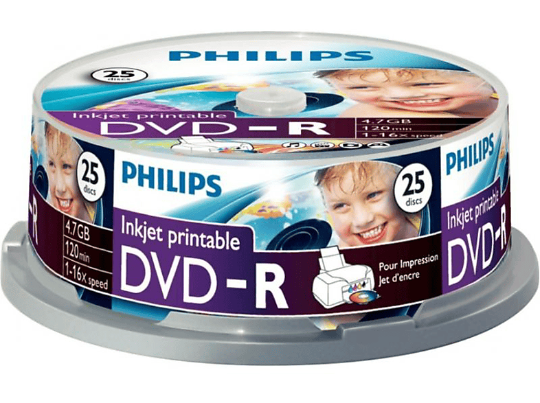 Disco DVD+R | Philips, DVD-R 4,7GB 16X IW SP (25)