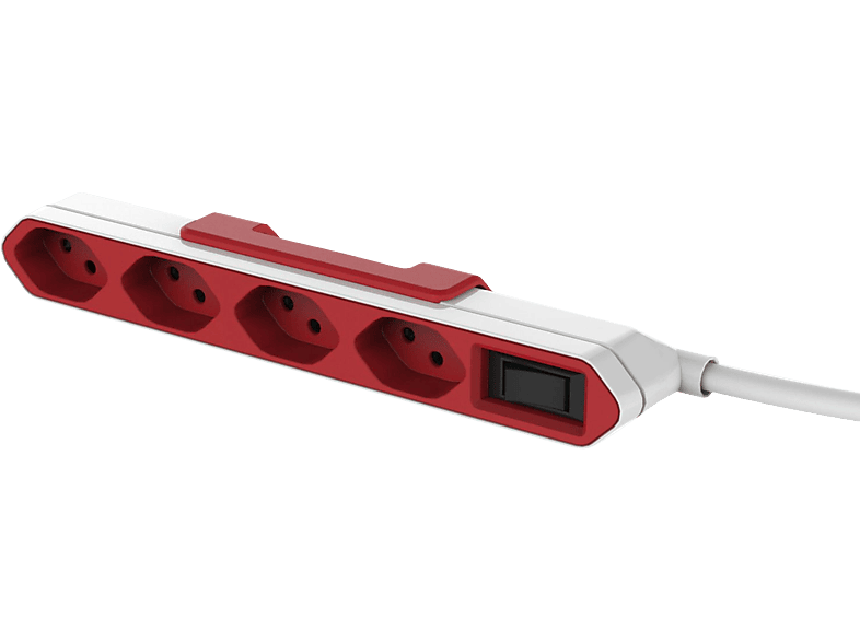 ALLOCACOC PowerBar Socket-Rail | Steckdosenleiste (Rot/Weiss) | MediaMarkt