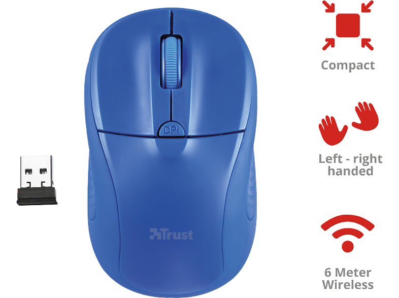 TRUST Draadloze muis Primo Blue (20786) | MediaMarkt